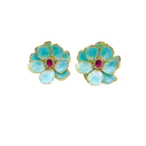 THE PINK REEF Jewel Box Florals In Sea - Blue