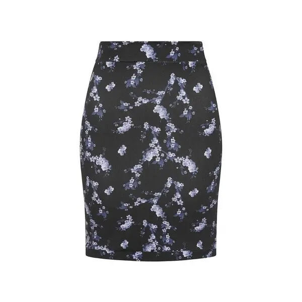 SOPHIE CAMERON DAVIES Grey Floral Jersey Skirt - Black