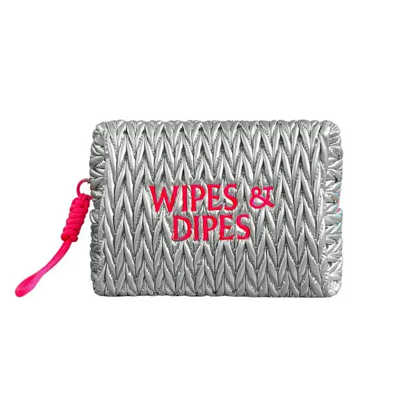 LILLY LOVES Wipes & Dipes Cosmetic Bag - Silver