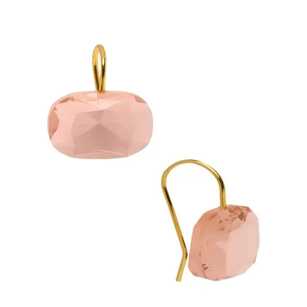 Saachi Floating Crystal Light Earring - Pink
