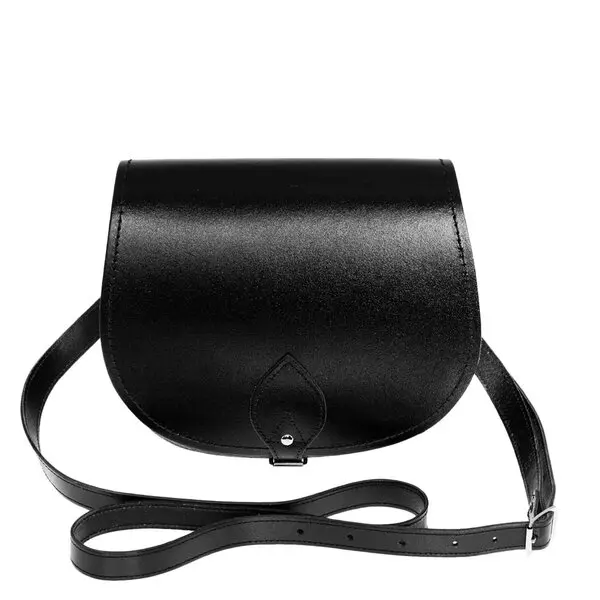 ZATCHELS Handmade Leather Small Saddle Bag - Black
