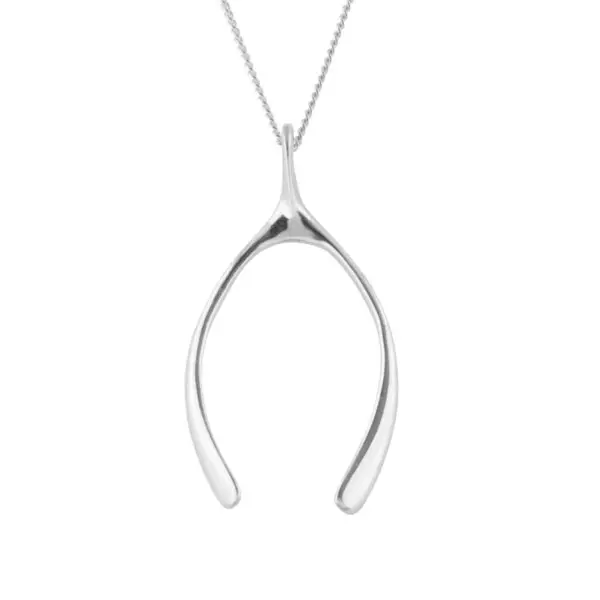 KATIE MULLALLY Medium Sterling Wishbone Necklace - Silver