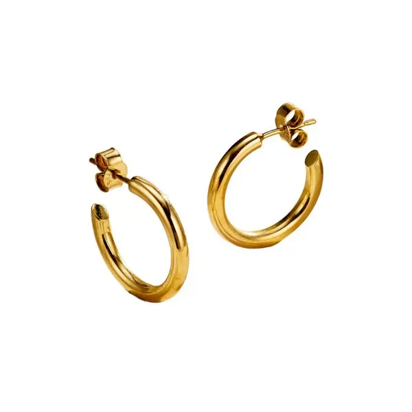 POSH TOTTY DESIGNS Yellow Plated Flow Open Hoop Earrings - Gold