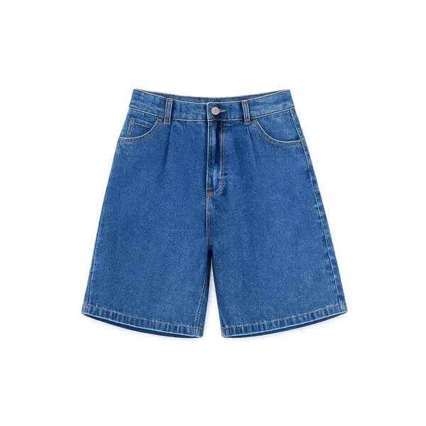 YUMI Denim Wide Leg Shorts - Blue