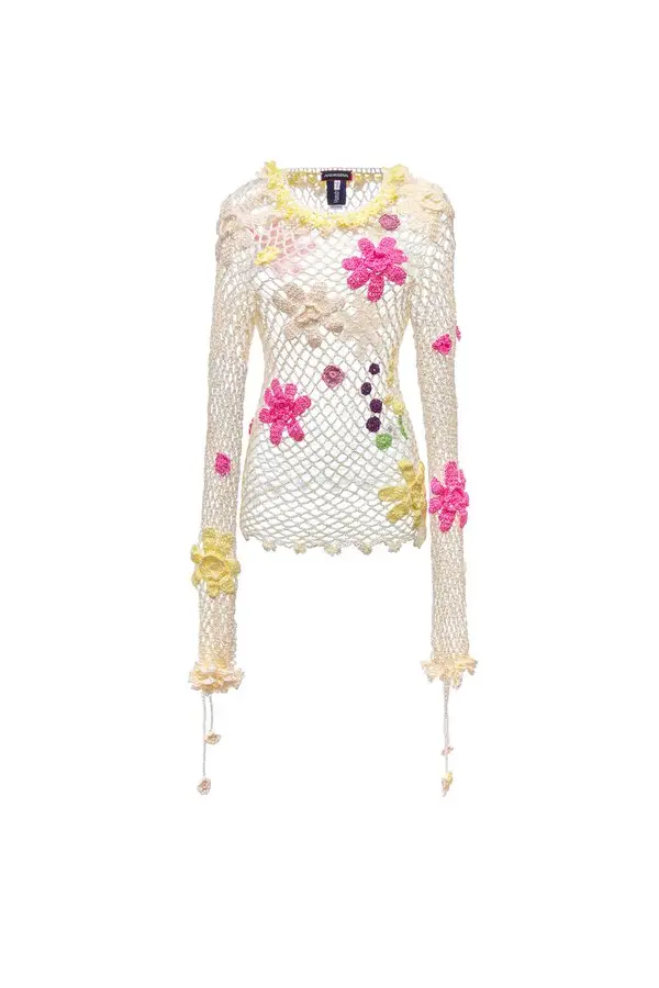 ANDREEVA Malva Handmade Crochet Top - White