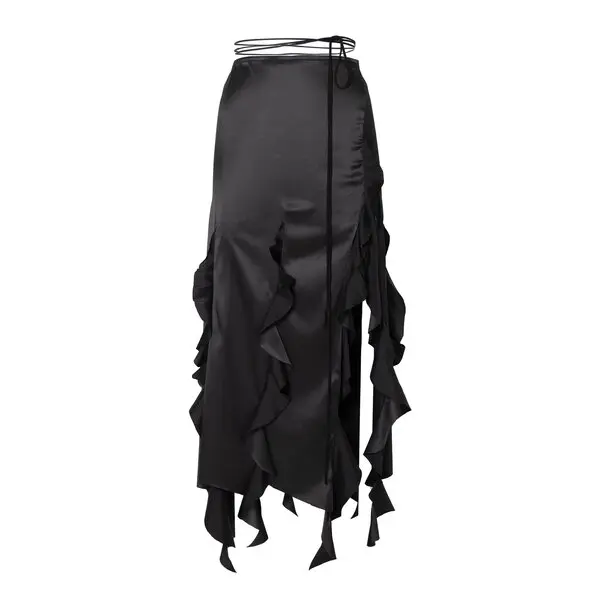 SVETA MILANO Ischia Long Silk Skirt - Black