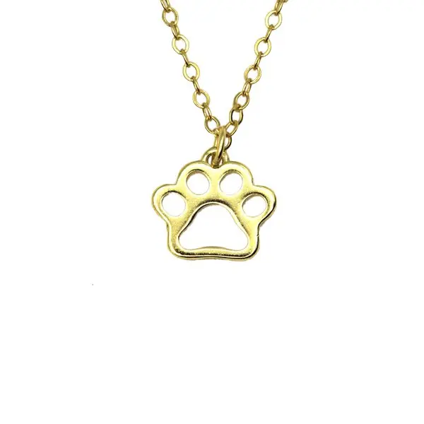VICSTONENYC FINE JEWELRY Cute Dog Paw Necklace - Gold