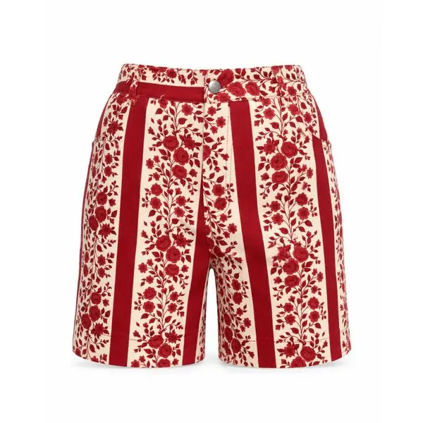 Mind Traveler Gala Floral Shorts - Red