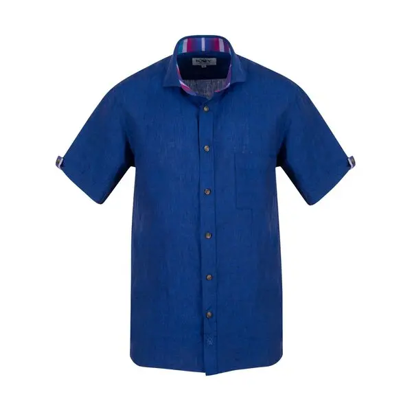 KOY CLOTHING Royal Short-sleeved Linen Shirt - Blue