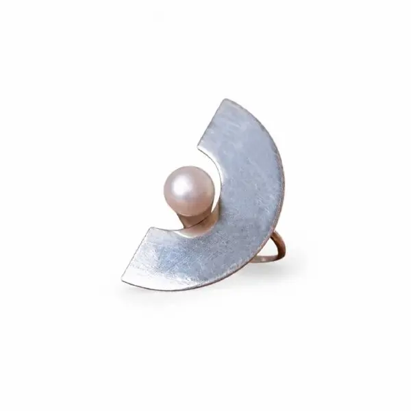 SILVER MOON Silver / White Moonlit Reverie Sterling Silver Pearl Ring - Silver/white