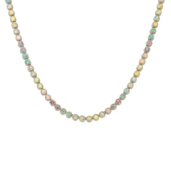 LA KAISER Opal Ombre Tennis Necklace - Silver