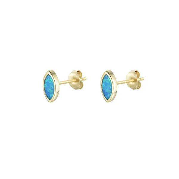KAMARIA Marquise Opal Stud Earrings Green - Blue