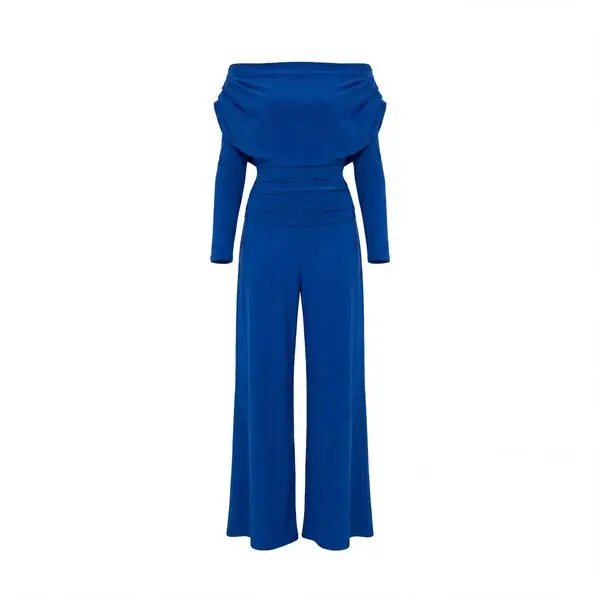 ATOM LABEL Carbon Jumpsuit With Sleeve In Cobalt - Blue