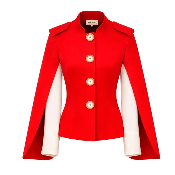 JULIA ALLERT Tailo Structu Cape Blazer - Red