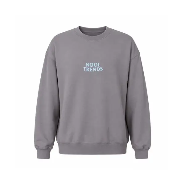 NOOLTRENDS Embroidered Gender Neutral Sweatshirt - Grey