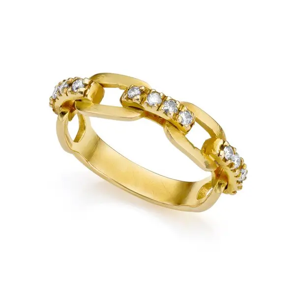 PREETI SANDHU Diamond Link Ring - Gold