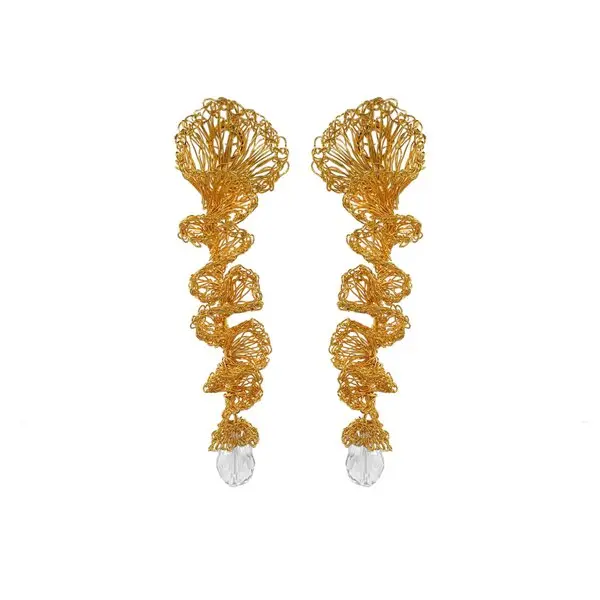LAVISH BY TRICIA MILANEZE Clear & Ella Handmade Earrings - Gold