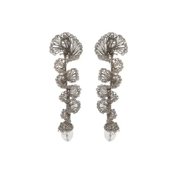 LAVISH BY TRICIA MILANEZE Clear & Ella Handmade Earrings - Silver