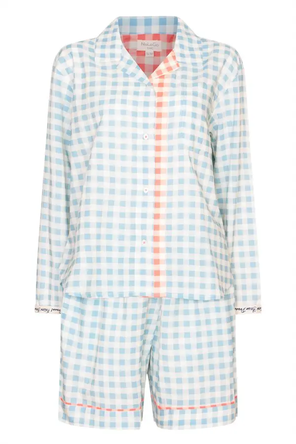 NOLOGO-CHIC Gingham Set Shorts Pj Cotton - Blue