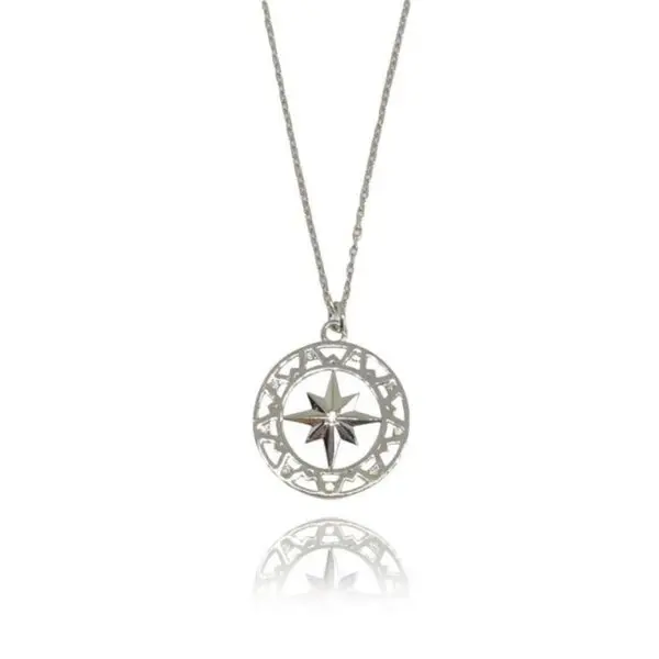 LINYA JEWELLERY North Star Gem Medallion - Silver