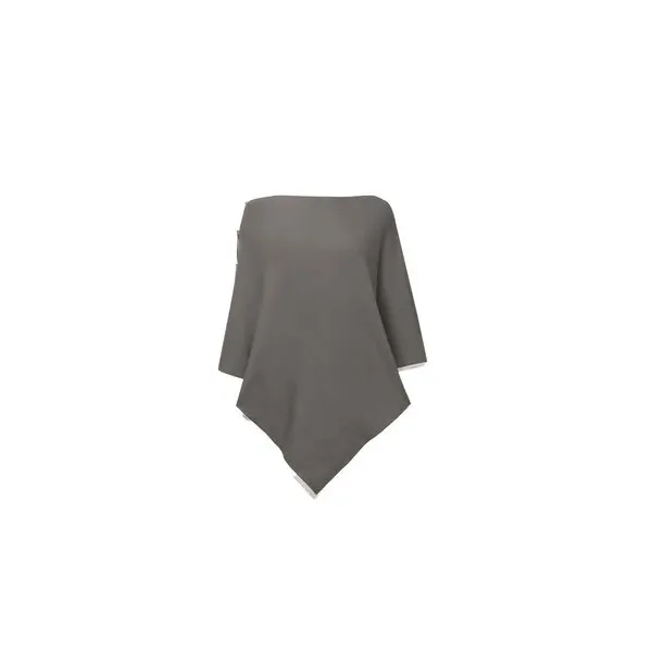 JAMES LAKELAND Button Detail Poncho Top - Grey