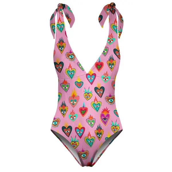 ALOHA FROM DEER Mexican Hearts One Piece Swimsuit - Pink