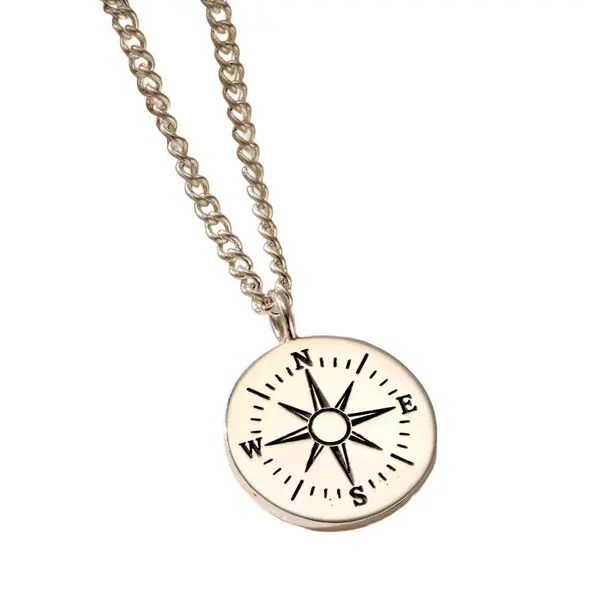 POSH TOTTY DESIGNS Sterling Travel Compass Necklace - Silver