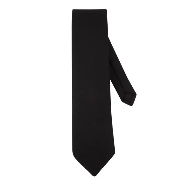 LE COLONEL Italian Wool Tie - Black