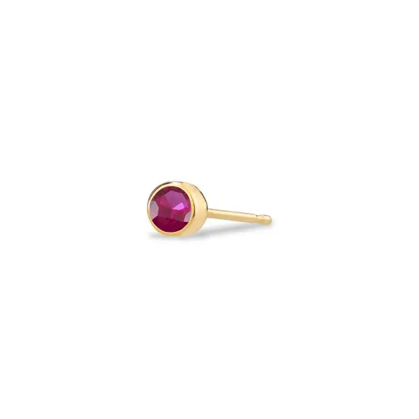 Maya Brenner Designs Birthstone Stud Gold Ruby July - Yellow