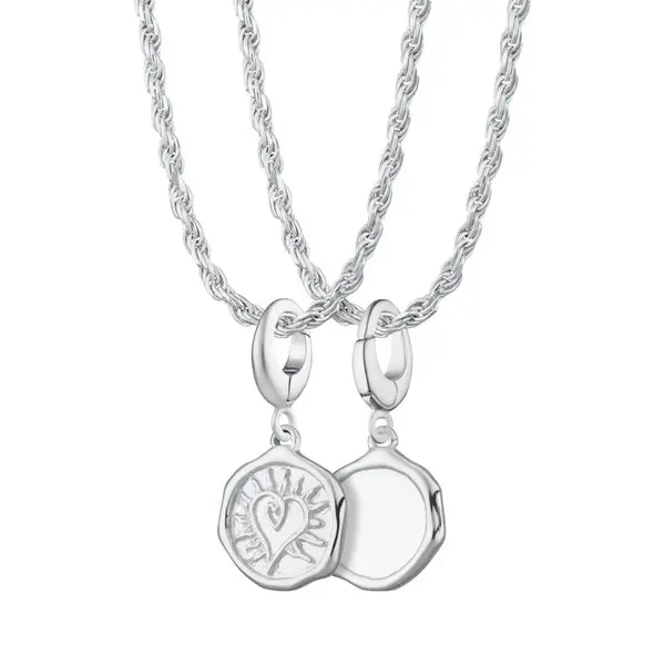 LILY CHARMED Sterling Manifest Love Charm Necklace With Twisted Rope Chain - Silver