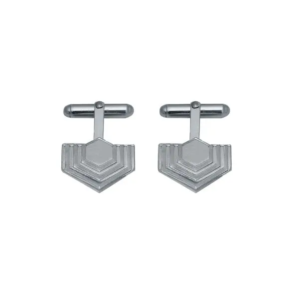 EDGE ONLY Abstract Hexagon Cufflinks Sterling - Silver
