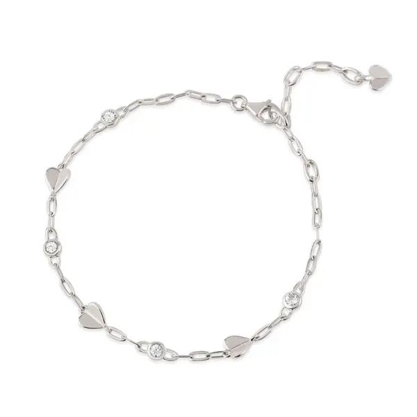 DINNY HALL Folded Heart Gemstone Bracelet - Silver