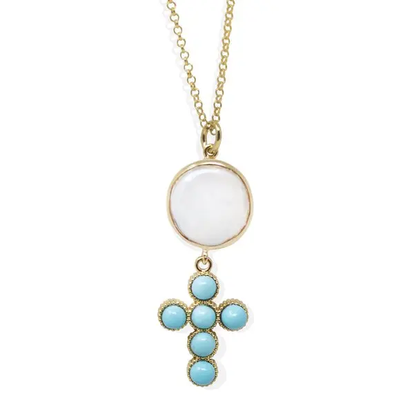 VINTOUCH ITALY Hope Gold-plated Turquoise Necklace - Blue