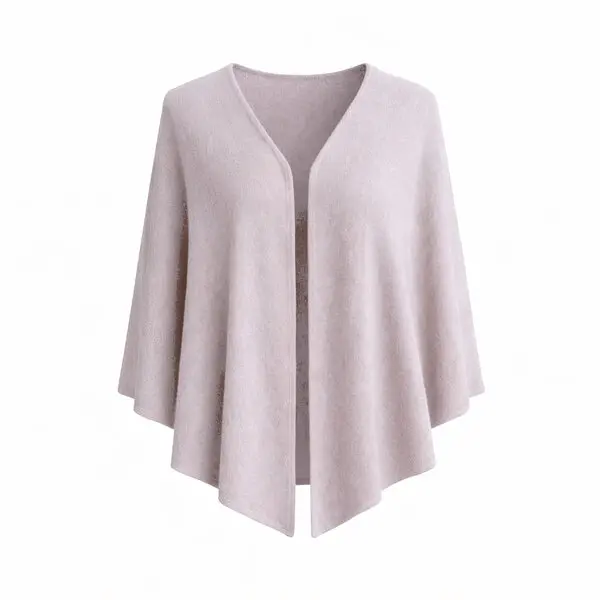 FIORA MUSE Neutrals Cashmere Open Front Poncho - Beige