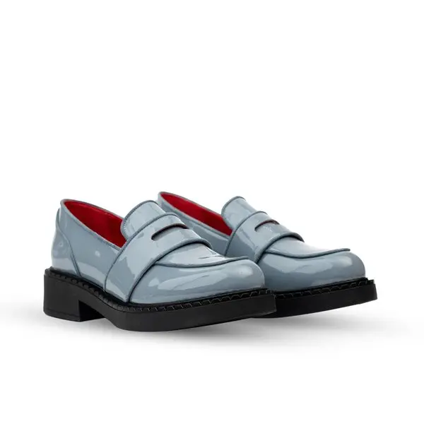ROSAMUND MUIR LONDON Stratford Patent Loafers - Grey
