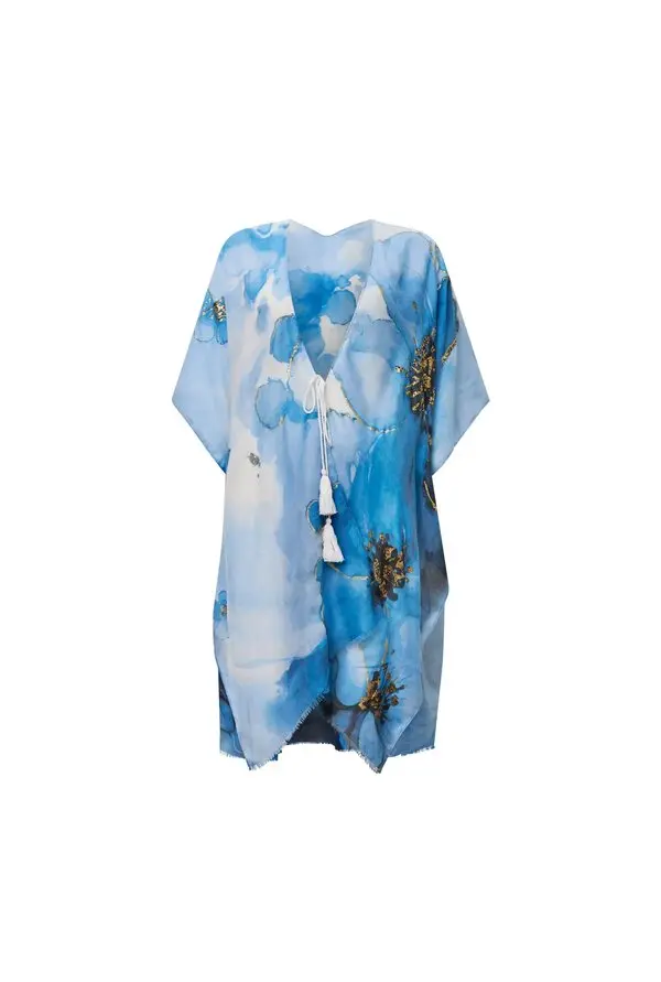 JAMES LAKELAND Watercolour Floral Kaftan - Blue
