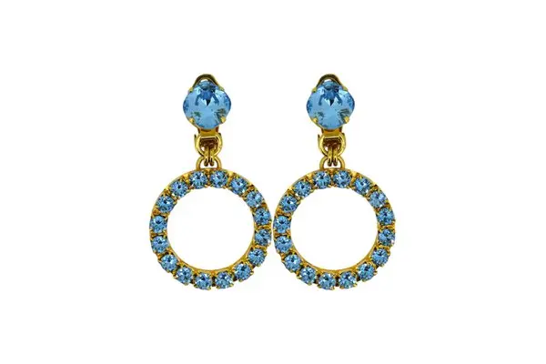 VICKISARGE The Small Hoop Earrings In Gold Clip - Blue