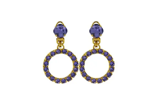 VICKISARGE The Small Hoop Earrings In Gold Clip - Purple