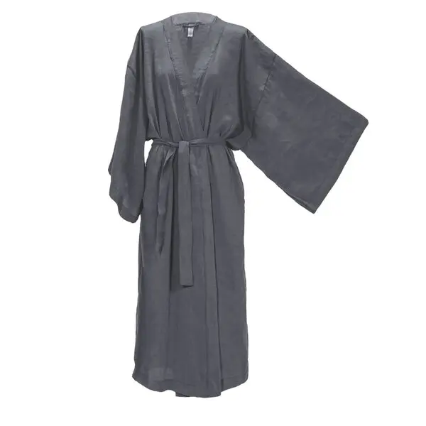 CEVA CU DICHIS Long Kimono In Vegan Silk - Grey