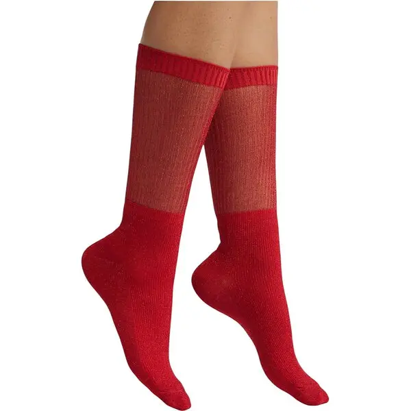 HIGH HEEL JUNGLE BY KATHRYN EISMAN Glitter Dance Socks - Red