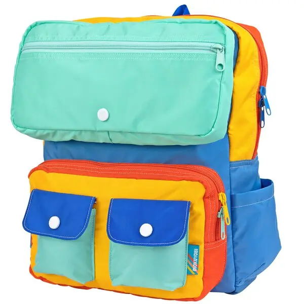 MOKUYOBI Blue / Red / Neutrals Snacktime Faux Roll Top - Blue/red