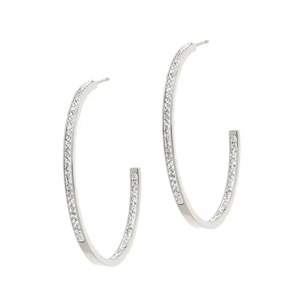EMMA HOLLAND JEWELLERY Platinum Crystal Hoop Earrings - Silver