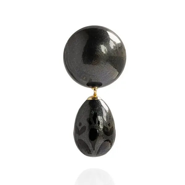 SAULE LABEL Calista Brooch In Phantom - Black