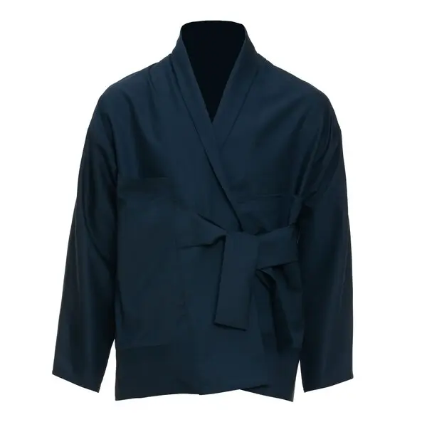 MOE Deep Teal Wool Vest Jacket Double Pockets - Blue