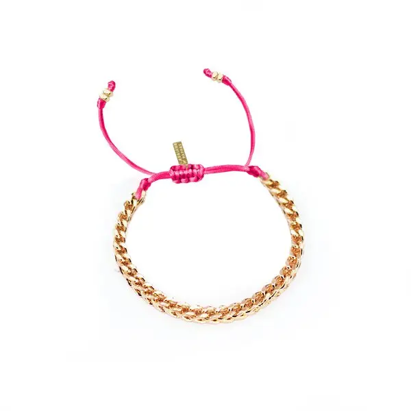 ADRIANA PAPPAS DESIGNS Zoe Bracelet On Colored Cord - Pink