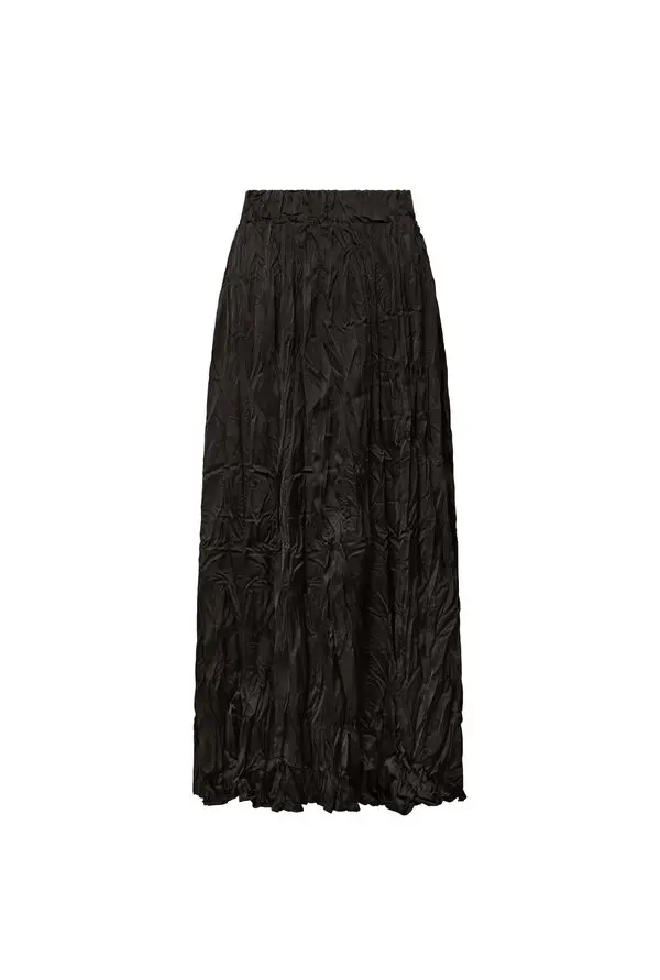 JAMES LAKELAND Crinkled Maxi Skirt - Black