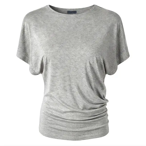 OFF GRID Lofoten Marl Bamboo Asymmetric T-shirt - Grey