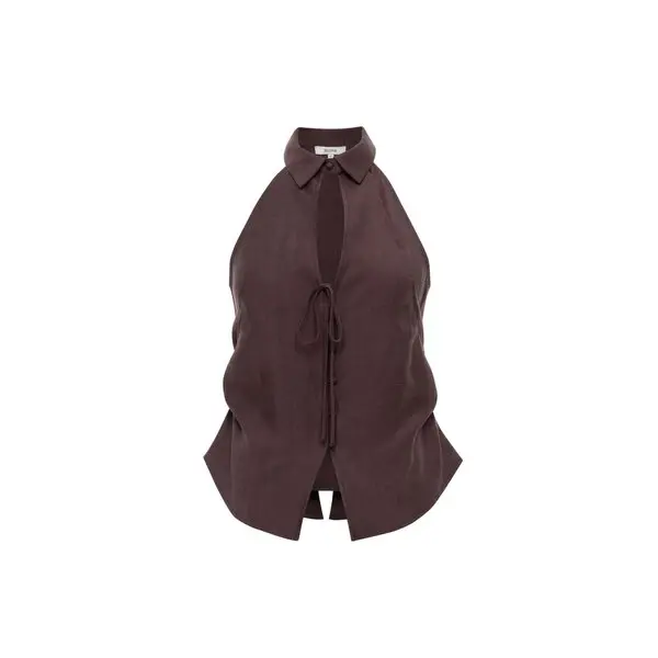 Sélone Nelia Halter Shirt - Brown