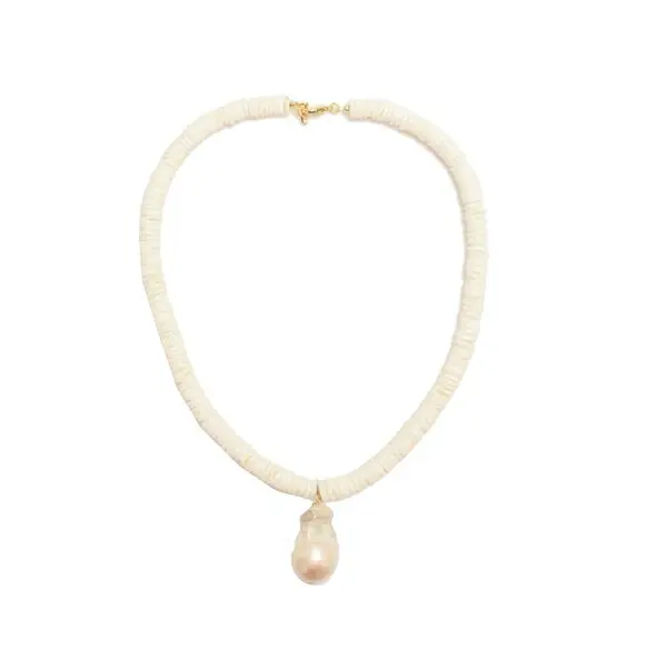 ADRIANA PAPPAS DESIGNS Heishi Baroque Necklace - Yellow