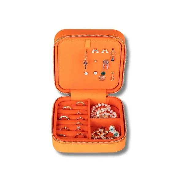 LEATHERE Luxury Travel Jewelry Box – Palermo - Orange